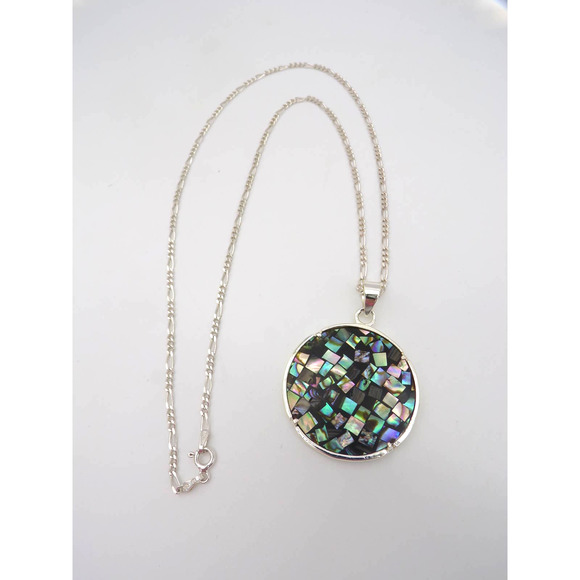 None | Jewelry | Sterling Silver Abalone Pendant Reversible Sides ...
